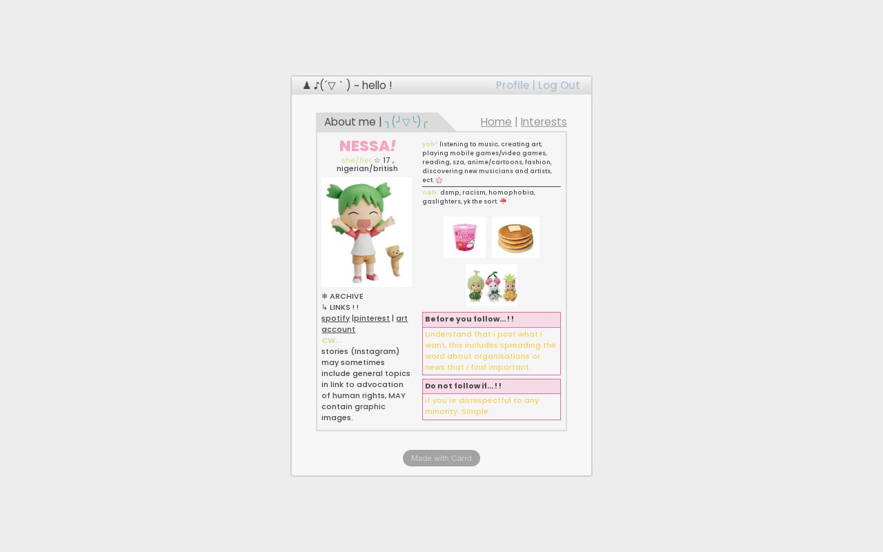 my 2023 carrd ! | INTERACTIVE